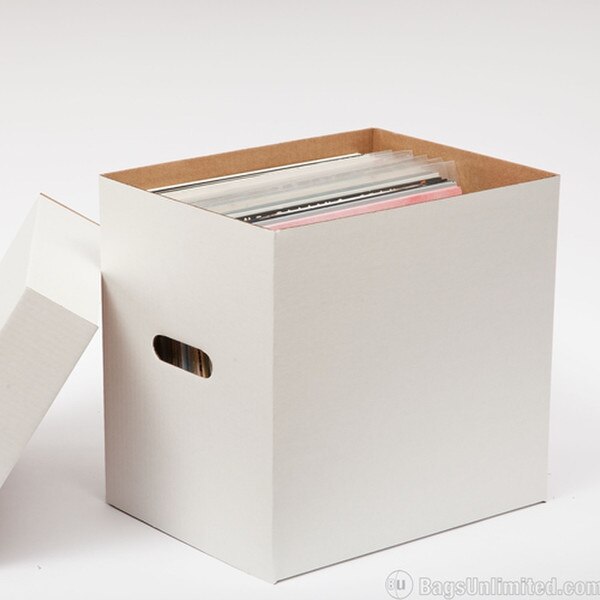 LP Record Storage Box Corrugated Cardboard for 50-65 Records
