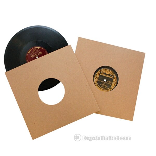 10" Record Kraft Cardboard Jacket with Hole 10-3/8 x 10-7/16